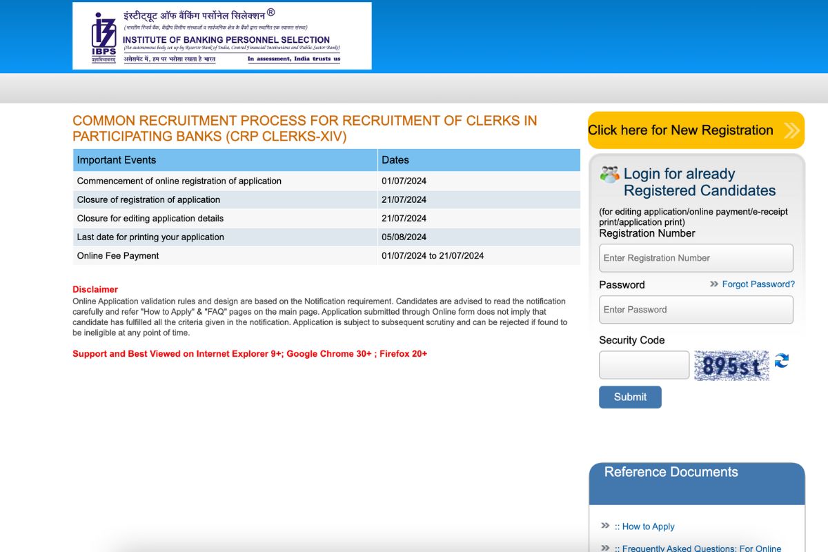 Ibps Clerk Recruitment 2025 Clerk Crp Xiv Notification Apply Online